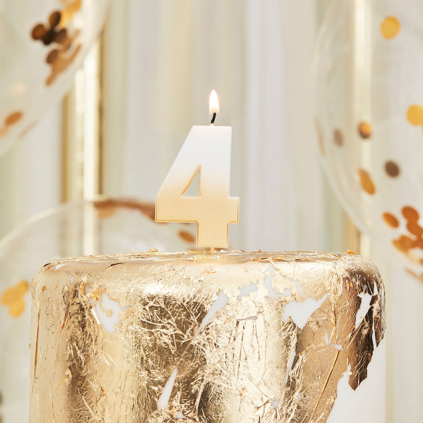 MIX220
Number 4 Candle Ombre Gold