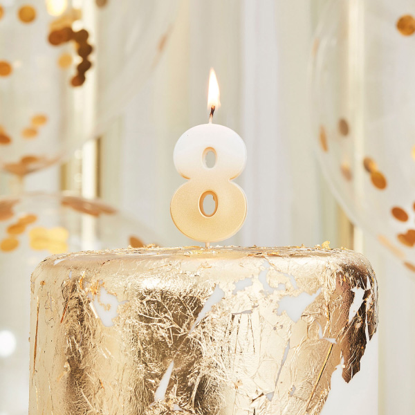 MIX224
Number 8 Candle Ombre Gold