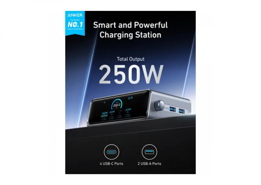 ANKER Prime 250W GaN desktop charger 6 ports