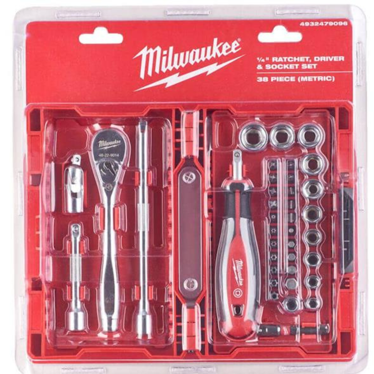 Milwaukee – Set nasadnih ključeva 1/4″ 38/1 sa račnom u kutiji – 4932479096