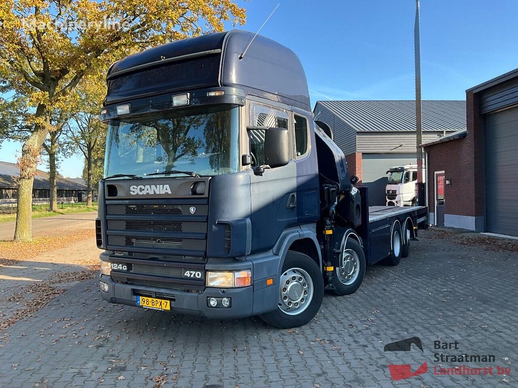 Scania R 124. 470 8x2 Euro 3 Optisruiser Met Copma 100 Ton/m kraan pokretna dizalica