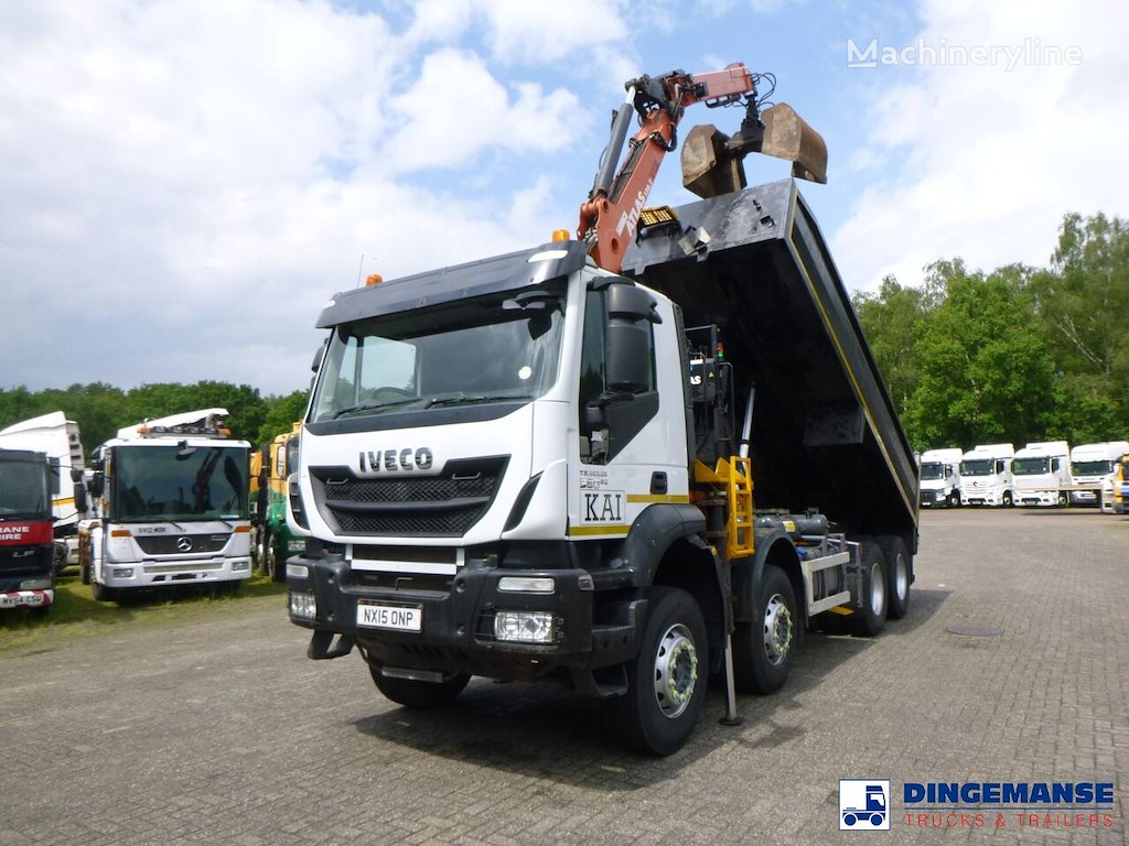 IVECO Trakker 360 Euro 6 8x4 RHD tipper + Atlas 130.2VGL pokretna dizalica