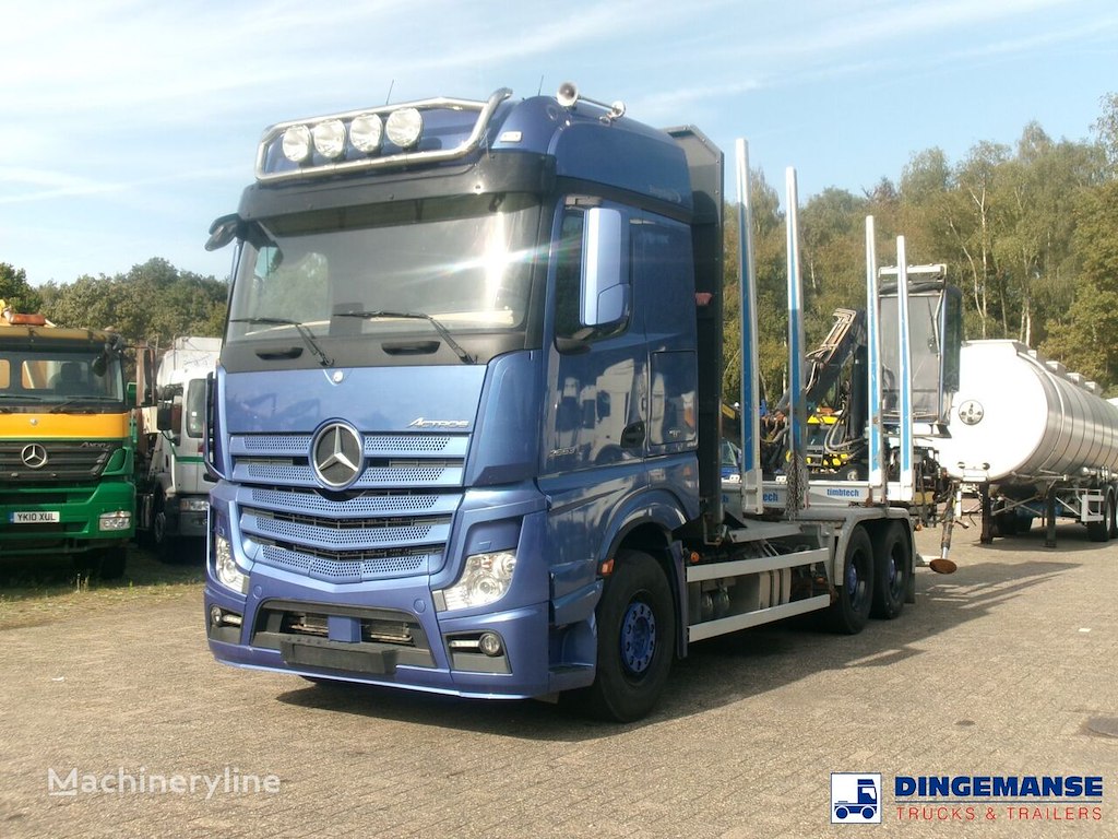 Mercedes-Benz Actros 2663 6x4 Euro 6 loglift F96 crane timber truck pokretna dizalica