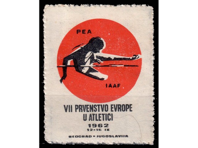 PRVENSTVO U ATLETICI 1962 NALEPNICA