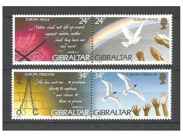 Gibraltar 1995. EVROPA CEPT cista serija