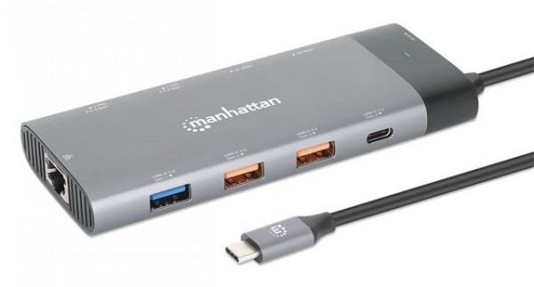 USB-C PD 10-in-1 Dual Monitor 8K Docking Station Multiport Hub