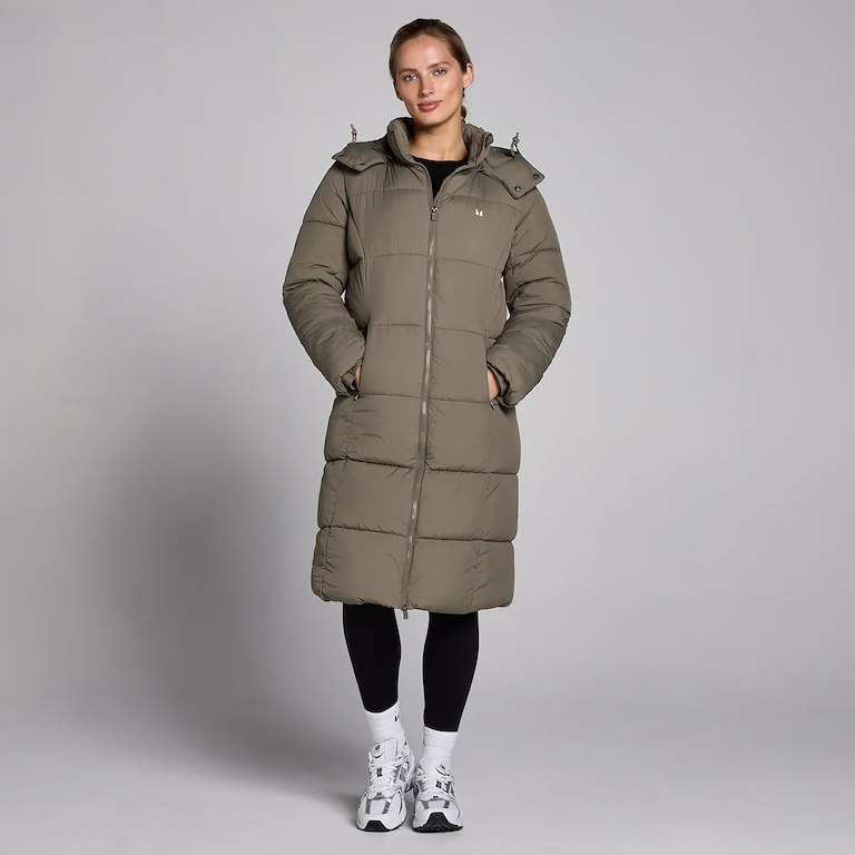 MP Women's Long Padded Puffer Jacket - ženska jakna - kafa