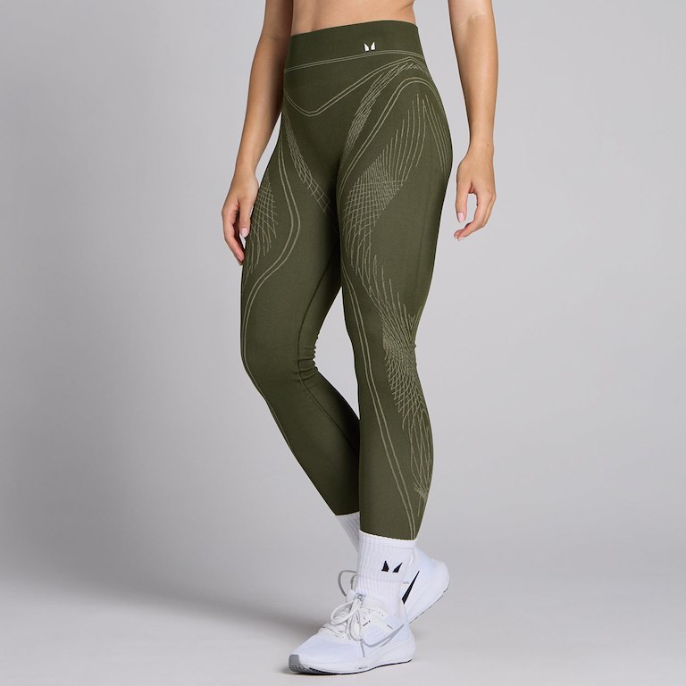 MP Women's Tempo Seamless Linear Leggings − ženske helanke − tamnomaslinaste