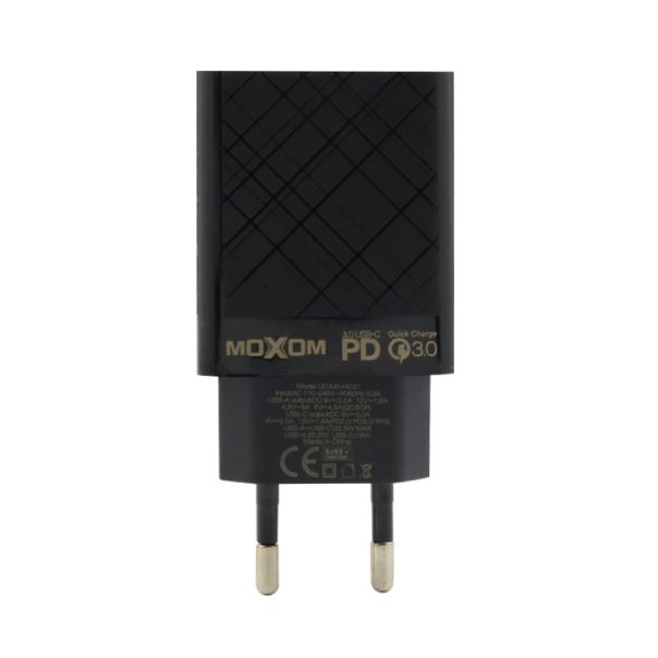 MOXOM Kućni punjač MX-HC27 PD 3.0 QC 3.0 Super fast support fast charging, crna