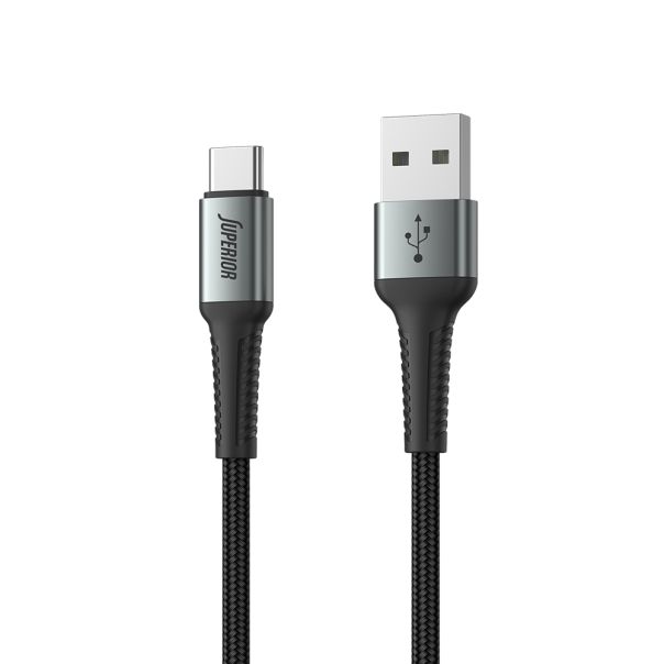 SUPERIOR USB data kabal SU-K104 Fast 18W 2A USB A na Type C 1m, crna