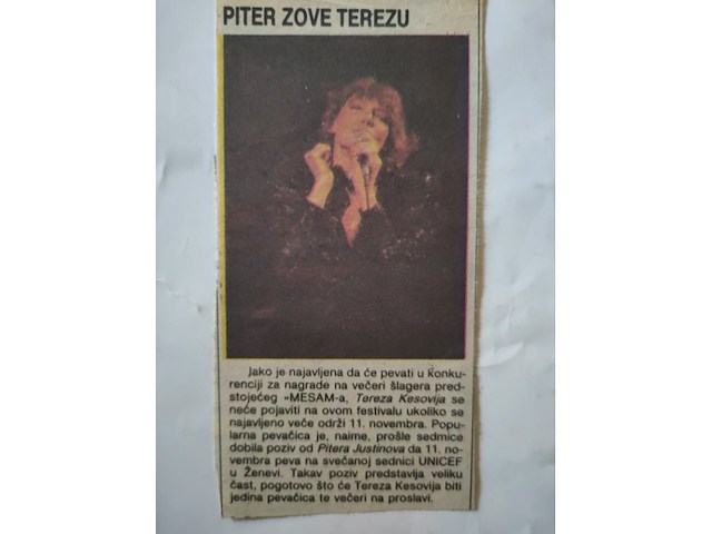 Č/ Tereza Kesovija - Piter Zove Terezu / 8 Novosti