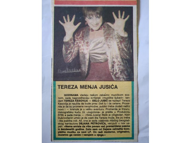 Č/ Tereza Kesovija - Tereza menja Jusića / 8 Novosti