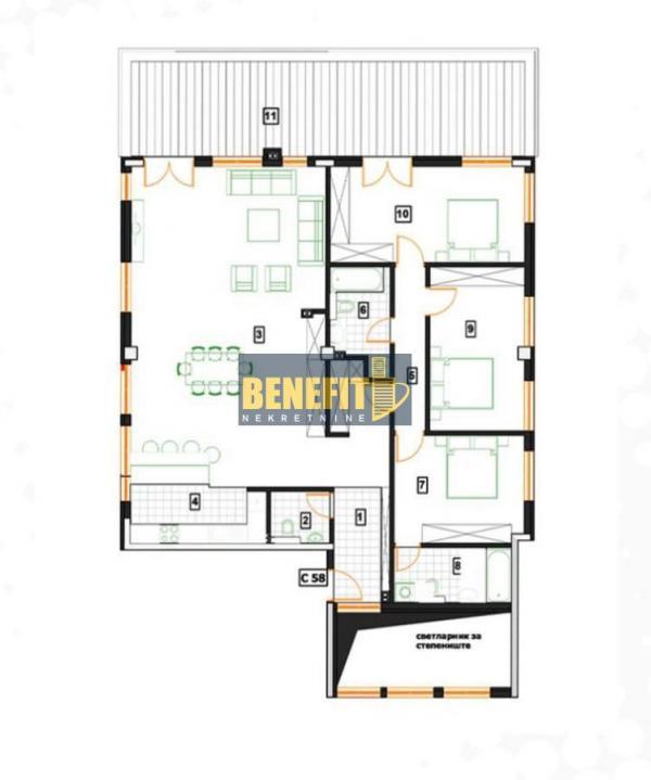 Četvorosoban stan za izdavanje, 183m2, 1.830€