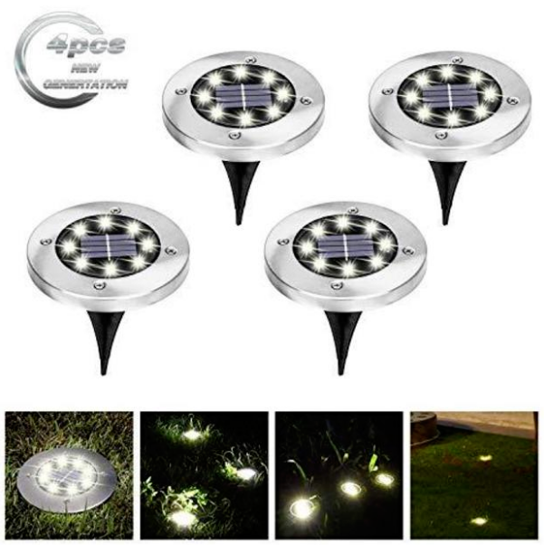 4 Ubodne Solarne Disk Svetiljke – 8 Led dioda