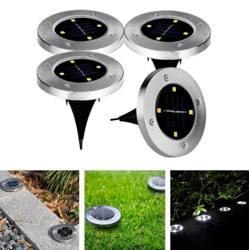 Ubodne Solarne Disk Svetiljke (set od 4) – 4 Led dioda