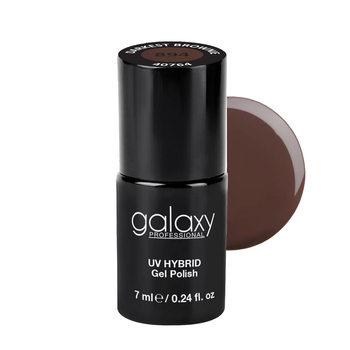 Trajni lak za nokte UV/LED GALAXY Hybrid 7ml Darkest Brownie S894