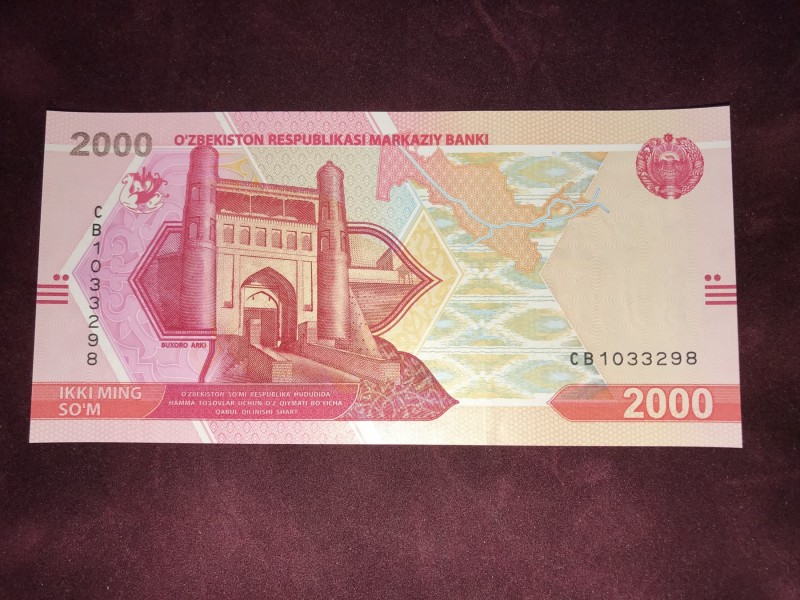 UZBEKISTAN 2000 SOM. UNC.2021.