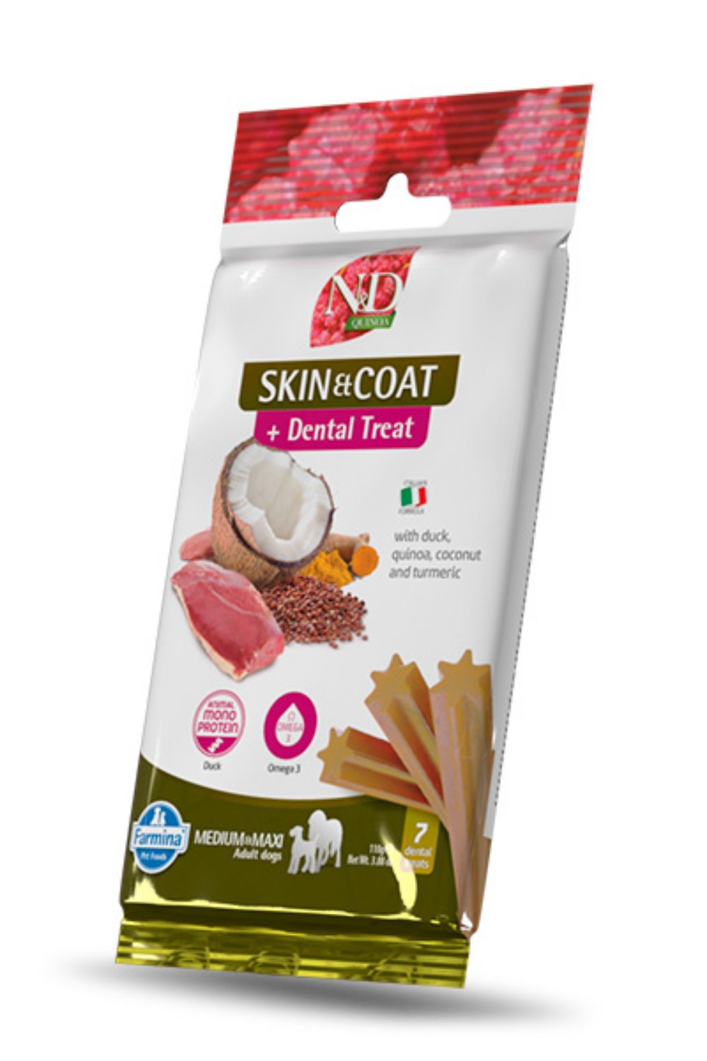 ND Quinoa Skin & Coat Duck poslastica za pse, med/max 110 g