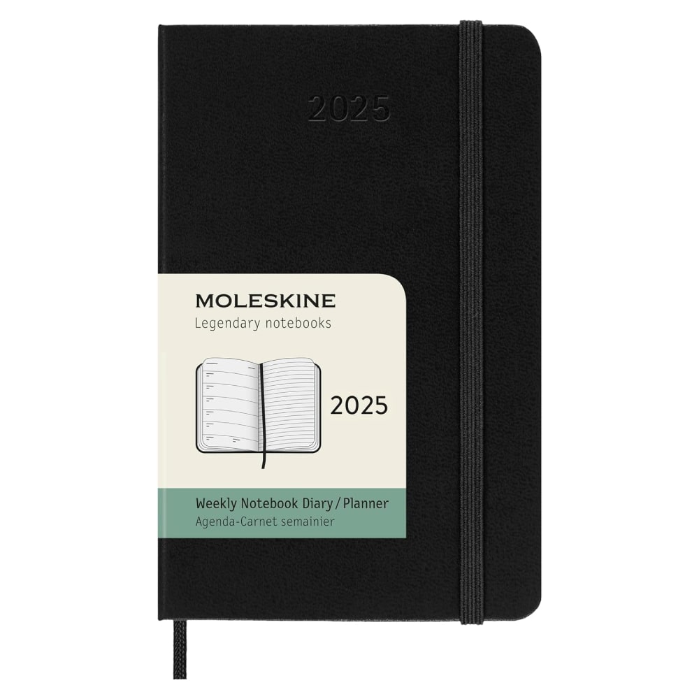 MOLESKINE Datumirani nedeljni planer 2025 TP Crni 9 x 14 cm