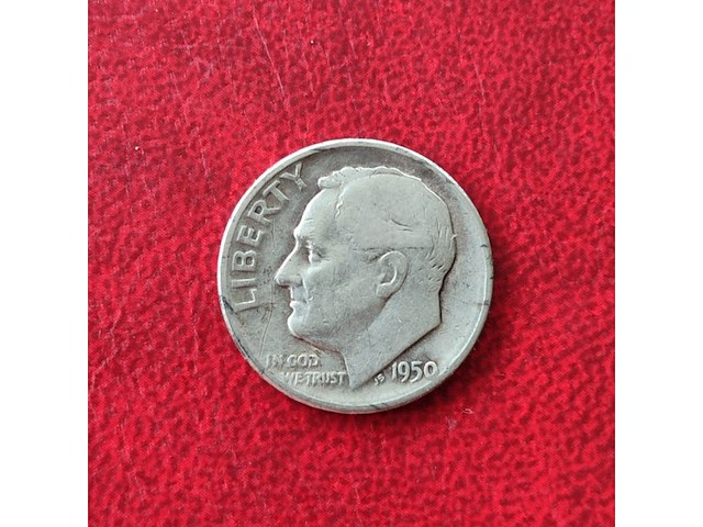 USA DIME 1950 D srebro