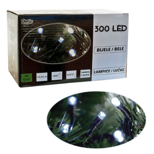 LED spoljne lampice bele, 300 lampica