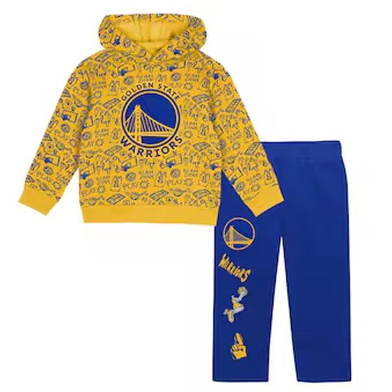 KIDS' GIVE AND GO FLEECE HOOD & PANT WARRIORS 'BLUE/YELLOW'