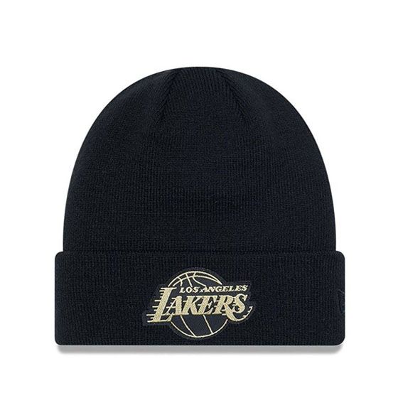 LOS ANGELES LAKERS METALLIC BADGE BEANIE 'BLACK'