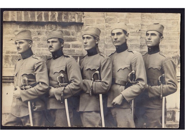 srpski vojnici sa sabljama foto razglednica 1927