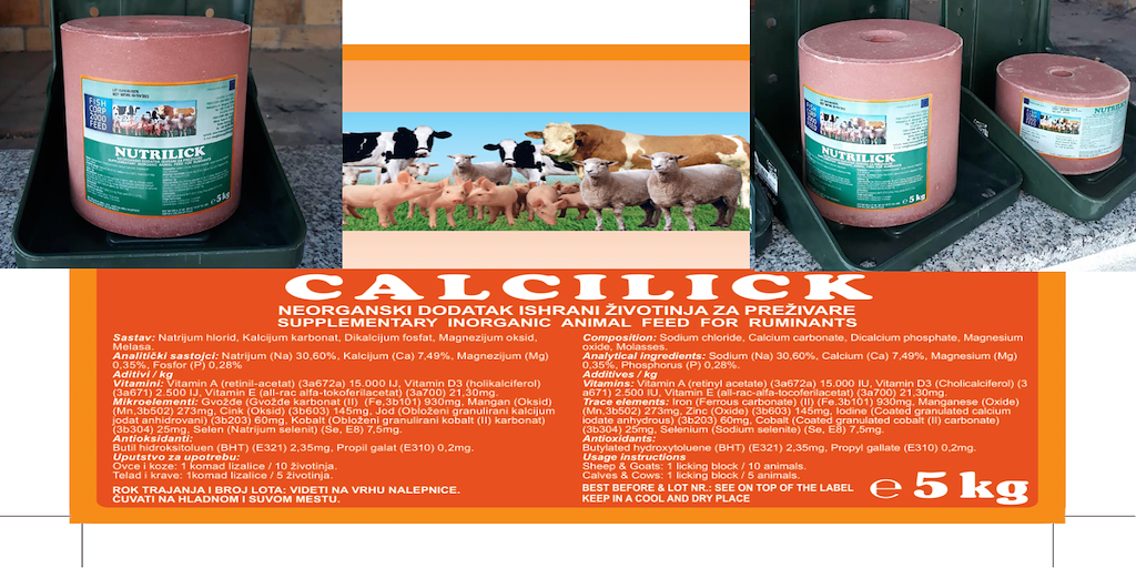 MINERALNI BLOK-LIZALICA CALCILICK 20 kg(4×5 kg) ovce, koze, telad, krave