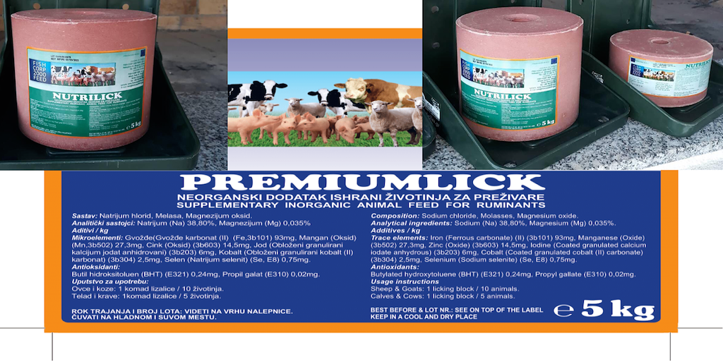 MINERALNI BLOK-LIZALICA PREMIUMLICK 20 kg(4×5 kg) za ovce, koze, telad i krave