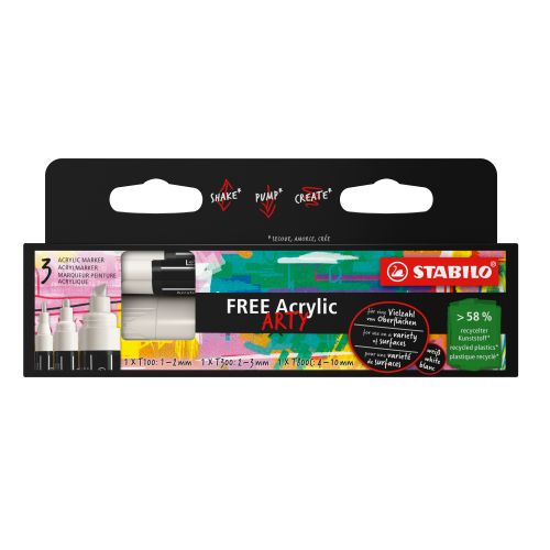 STABILO FREE Acrylic Marker 1/3, T100, T300,T800