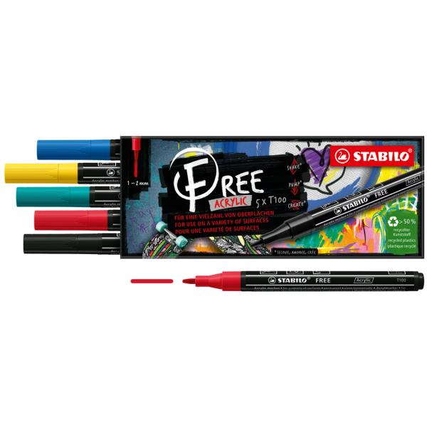 STABILO FREE Acrylic Marker T100, 1/5