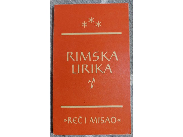 Rimska lirika- Reč i misao br 165.