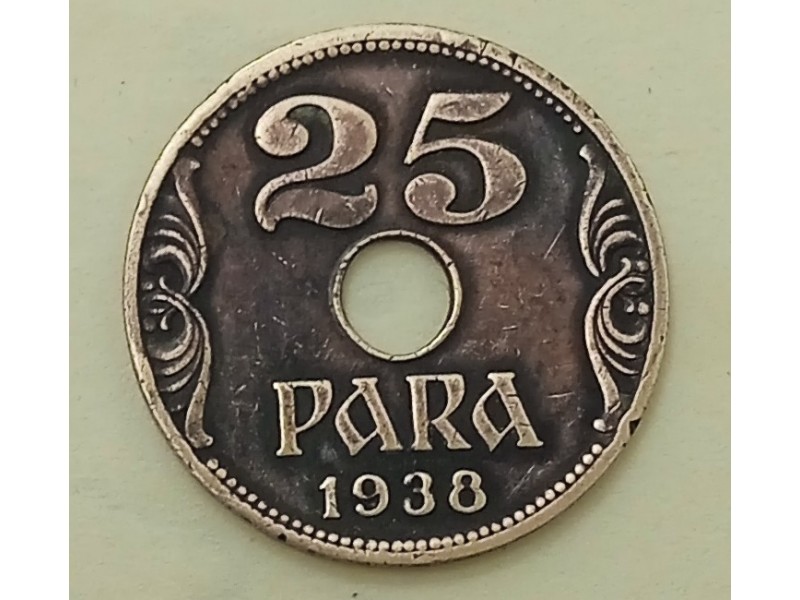 Kraljevina Jugoslavija-25 para 1938.