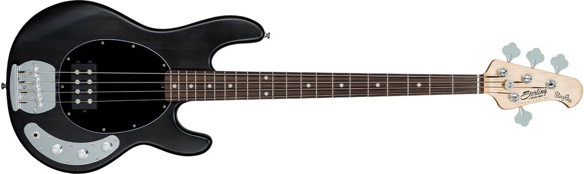 Sterling StingRay RAY4 Trans Black Satin - Bas gitara