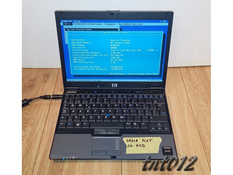 == HP Compaq 2510p/ Core2Duo U7600/ 2Gb/ 12,1 LED ==