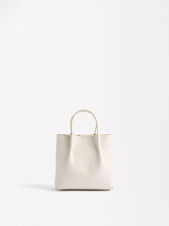 CRACKLED-EFFECT TOTE BAG