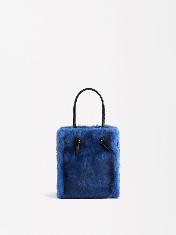 Fur-effect tote bag