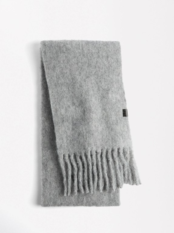 PLAIN SCARF WITH FRINGING