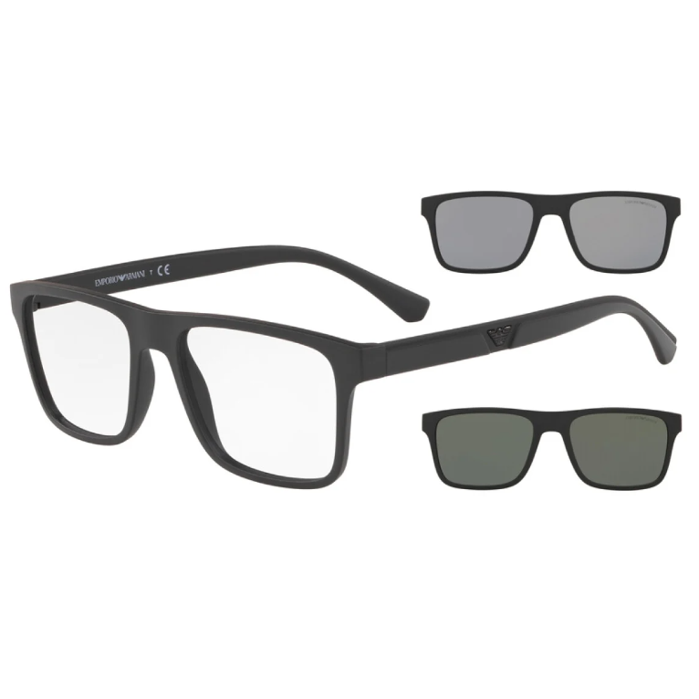 EMPORIO ARMANI Sunčane naočare + 2 CLIP ON dodatka 0EA4115 58011W 54