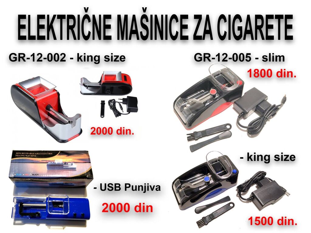 ELEKTRIČNE MAŠINICE ZA CIGARETE Cena već od 1500 din! ➡➡ Čak 4