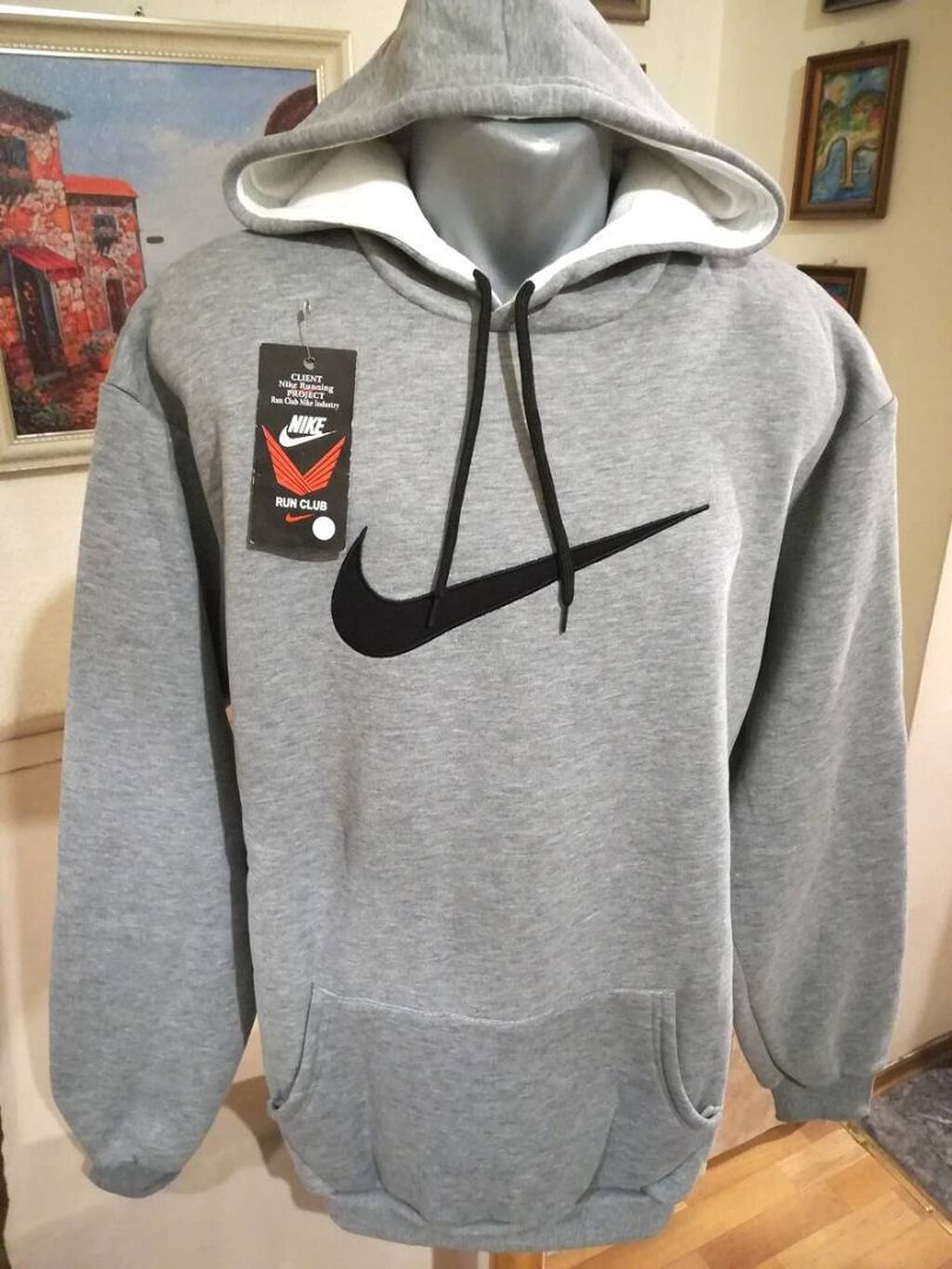 Duks, 2XL (EU 56), Nike, bоја - Siva, Sa kapuljačom