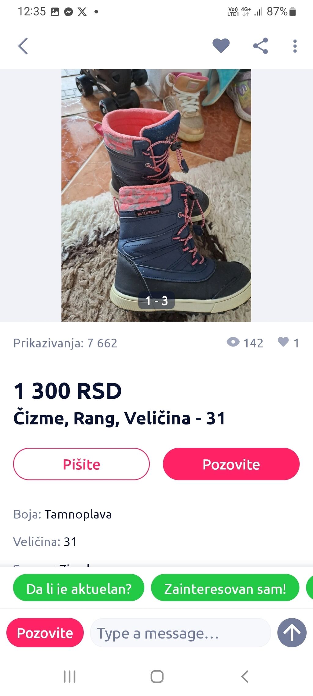 Čizme, Rang, Veličina - 31