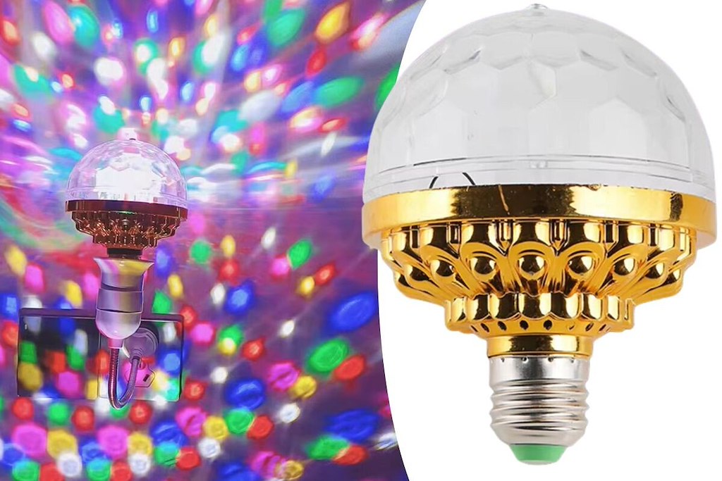 Disco lampa MagicBall, 6 boja, 6V, 50.000 sati rada Brza isporuka