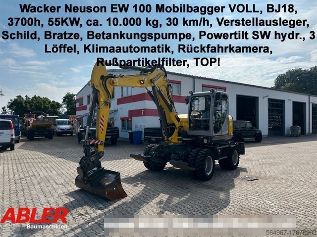 Mobilni bager
WACKER Neuson EW100 Mobil Powertilt Klima 30 km/h VOLL