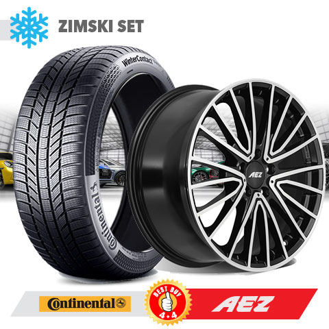 235/60 R18 SET Z CONTINENTAL + AEZ BERLIN BLK POL 5/112 + TPMS