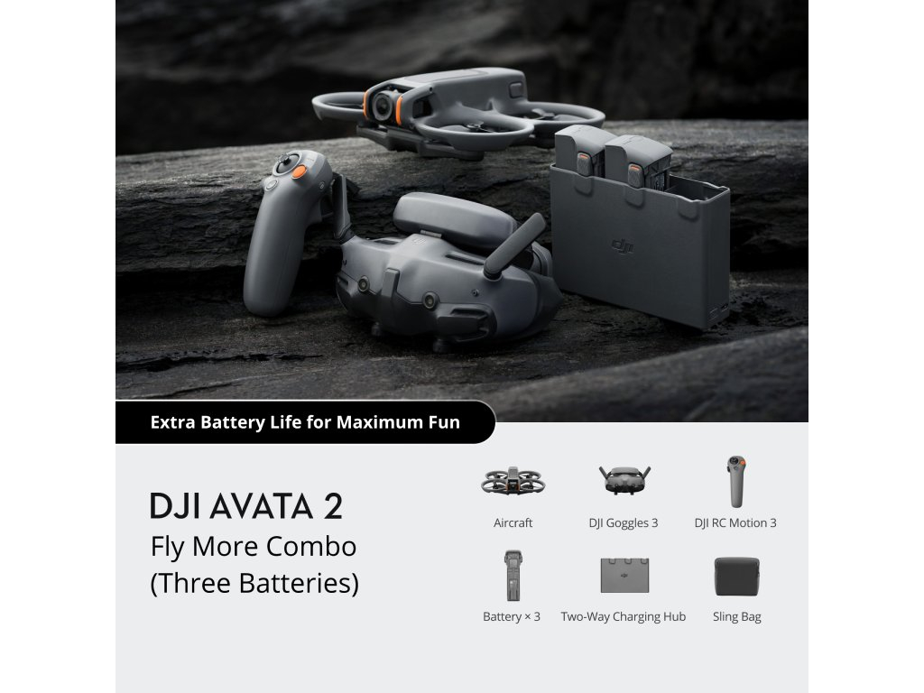 Dron DJI Avata 2 Fly More Combo (Three Batteries)