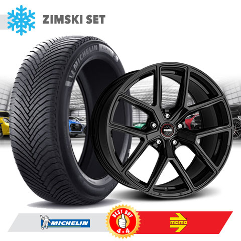 245/40 R18 SET Z MICHELIN + MOMO RF01 SB BLK 5/112