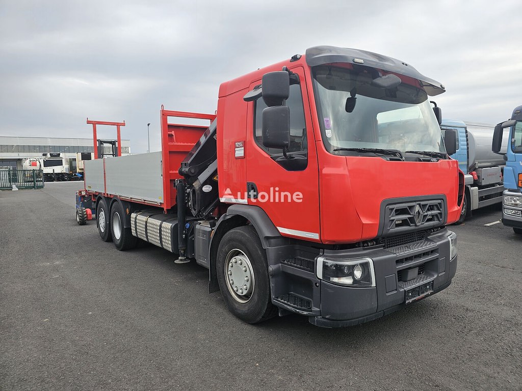 Renault D Wide 320 6x2 Lenk & Lift Achse kamion s ravnom platformom