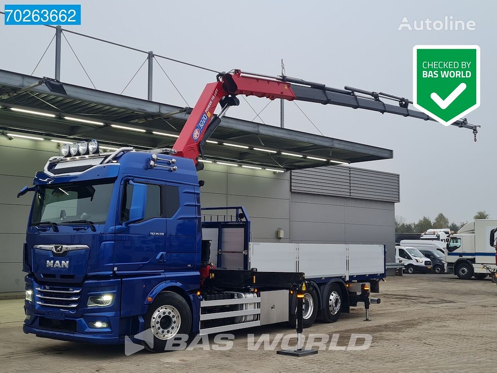 MAN TGX 26.510 6X2 HMF 3220K-RCS Kran Crane Retarder Standklima Euro kamion s ravnom platformom